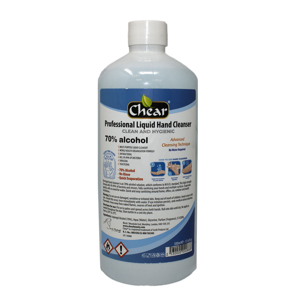 Chear Professional Liquid Hand Cleanser with 70% Isopropyl Alcohol (IPA ...